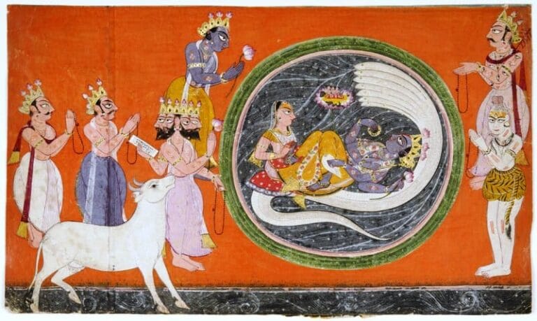 The Adoration of Cosmic Vishnu - SculpturePedia